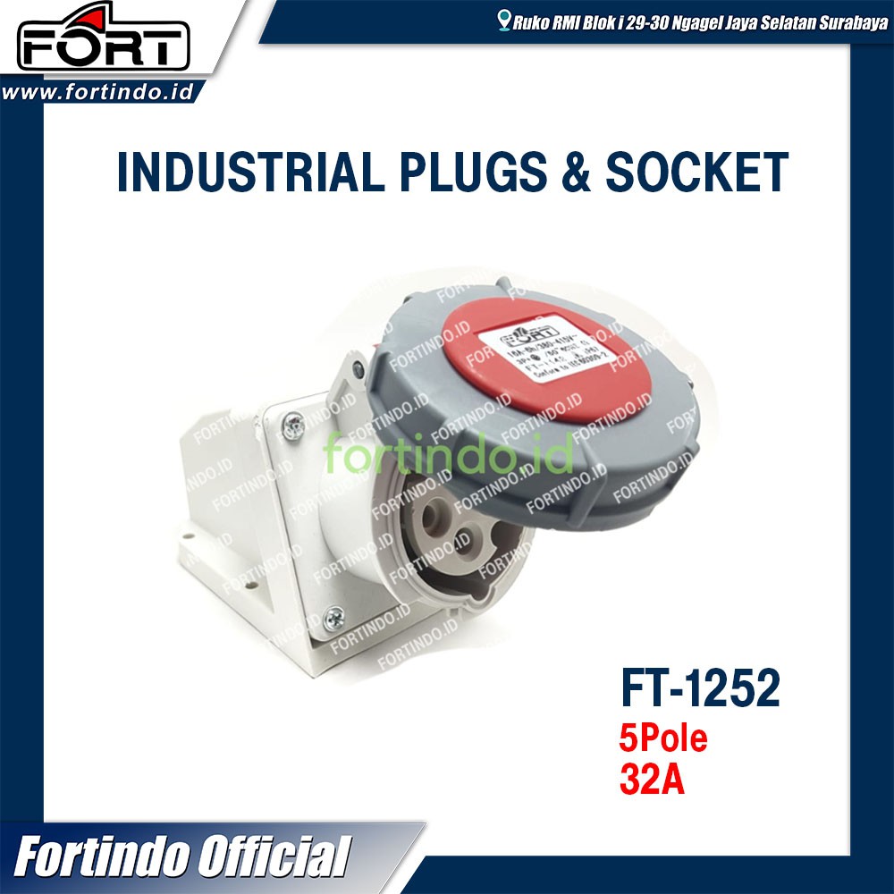 Jual CEE IP67 FT-1252 5Pole 32A INDUSTRIAL SOCKET LISTRIK Bukan Legrand INDUSTRIAL MOUNTING MERK ...