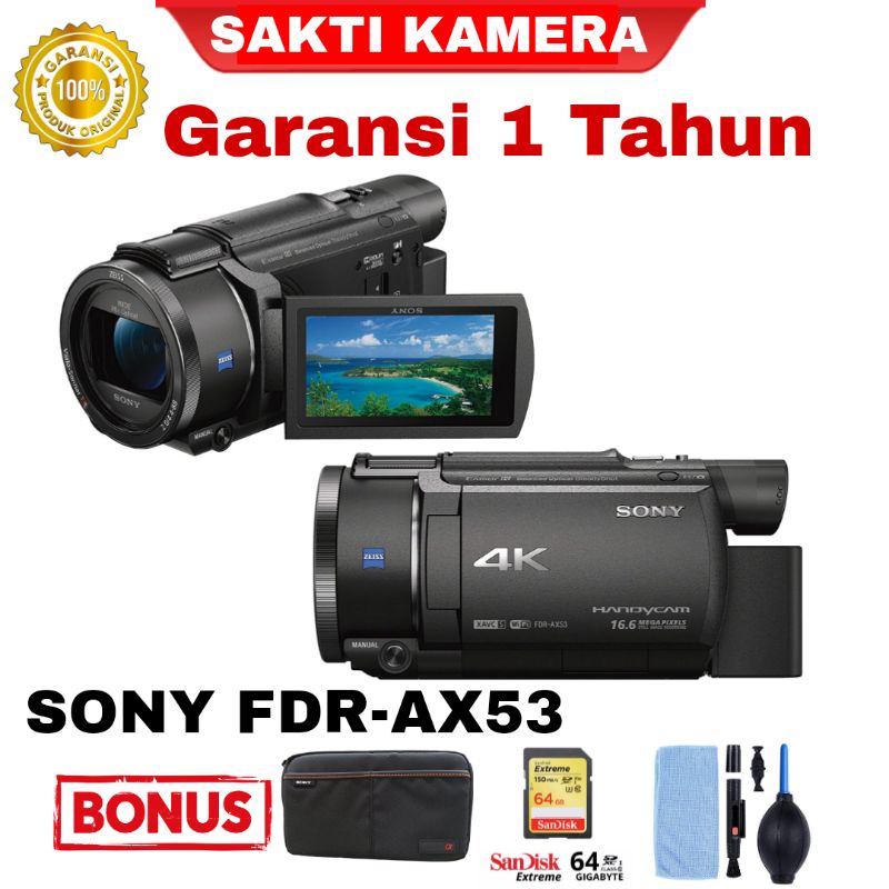 Jual Sony FDR-AX53 4K Ultra HD Handycam / Camcorder SONY FDR AX53 ...