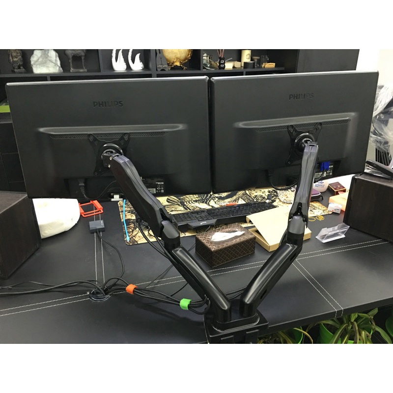 Jual Universal Dual Monitor Arm Bracket Vesa Mount 17-27 Inch - NB-F160 ...