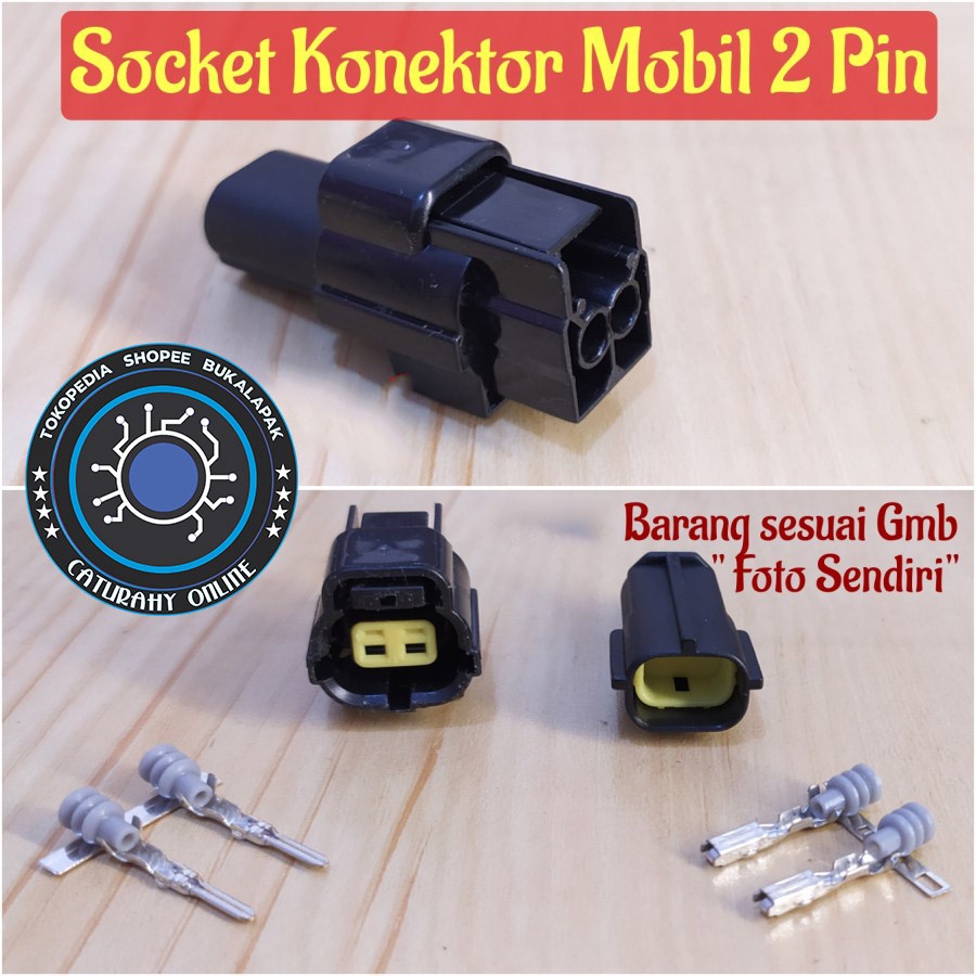 Jual socket konektor mobil 2 pin tipe 1743 waterproof high quality ...