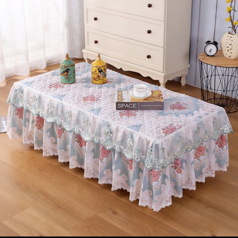 Jual TAPLAK MEJA IMPORT PERSEGI PANJANG GAYA CINA MEWAH RENDA REMPEL ...