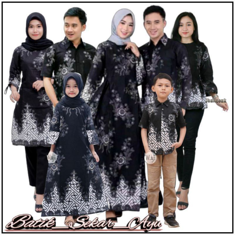 Jual Baju batik couple keluarga motif pager bunga | Shopee Indonesia