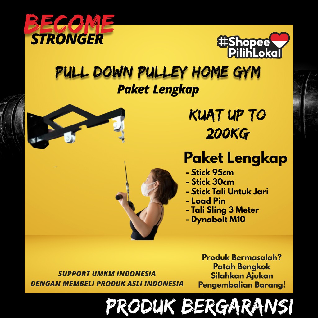 Jual Alat Fitness Home gym, triceps, pull Down, pulley gym | Shopee ...