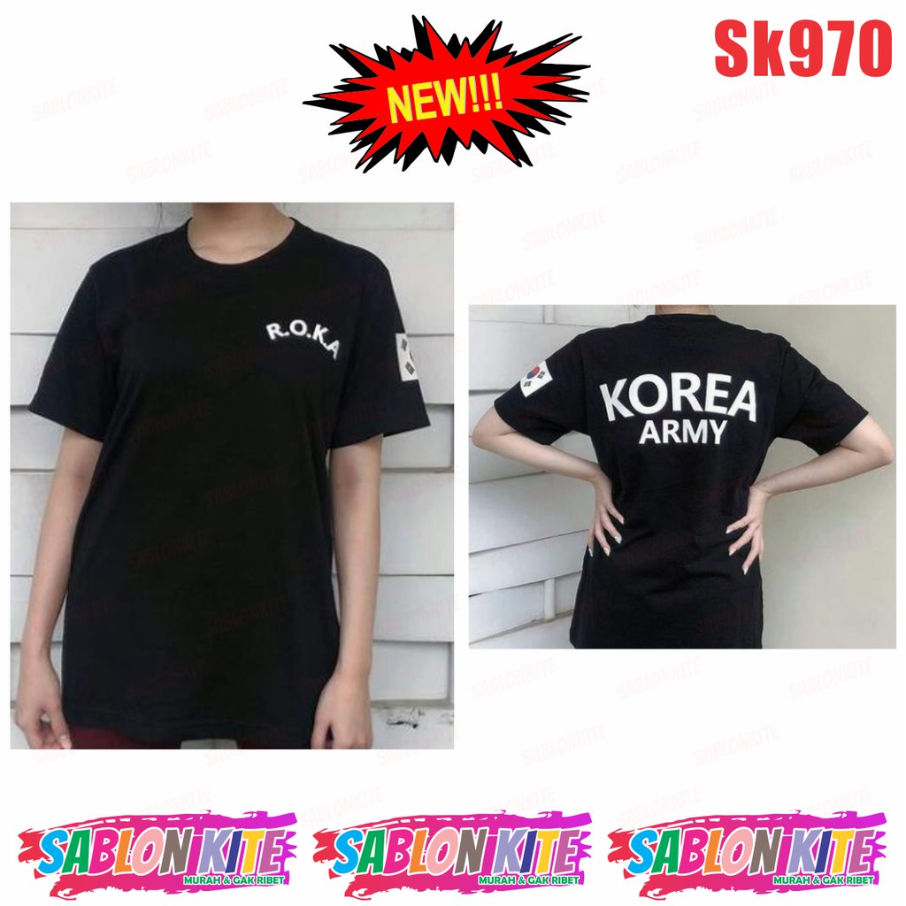 Jual MURAH!!! KAOS ROKA ARMY KOREA KPOP SK970 UNISEX COMBED 30S ...