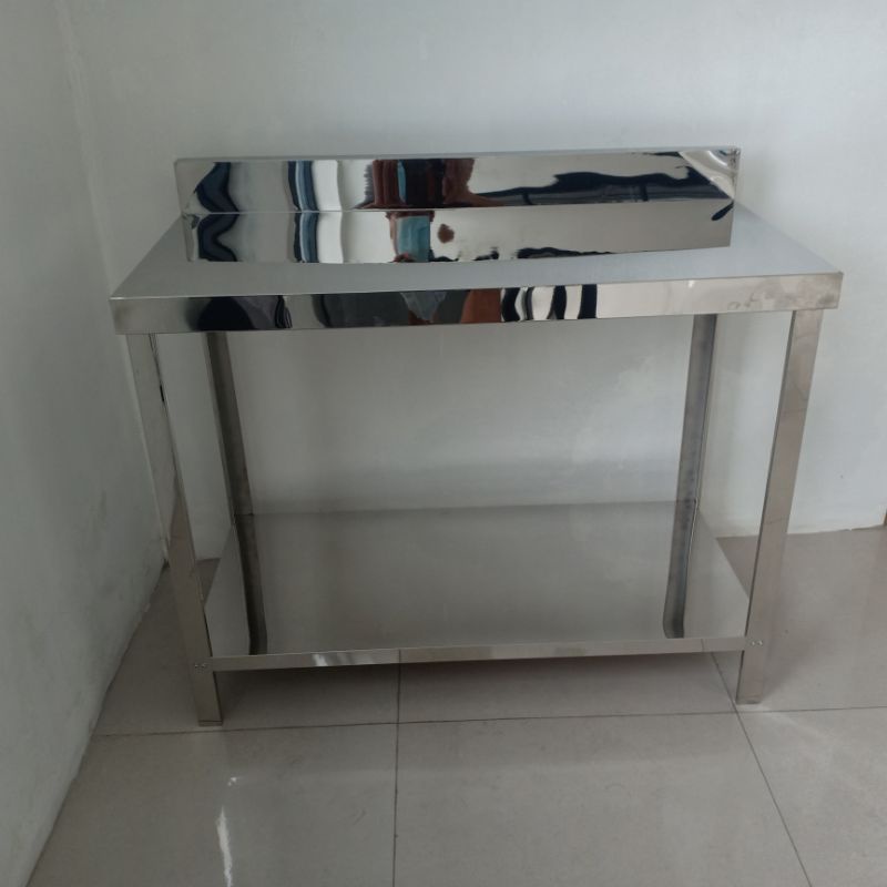 Jual Meja Stainless 2 rak Panjang 100 cm | Shopee Indonesia