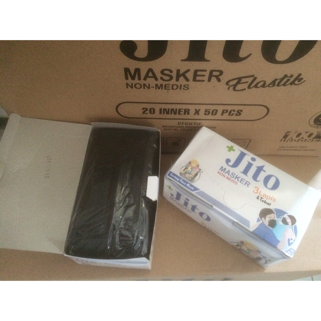 Jual Jito Hitam Masker Non Medis Eearloop Box (Isi 50 Pcs) | Shopee ...