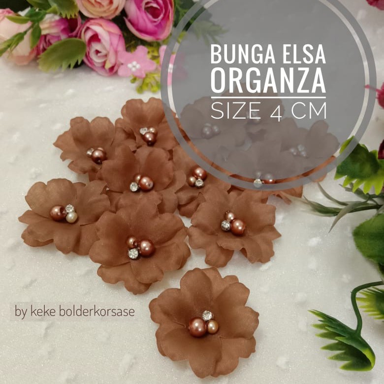 Jual Elsa 4cm Bunga Organza 2D Aplikasi Jahitan Kebaya & Gaun (varian ...