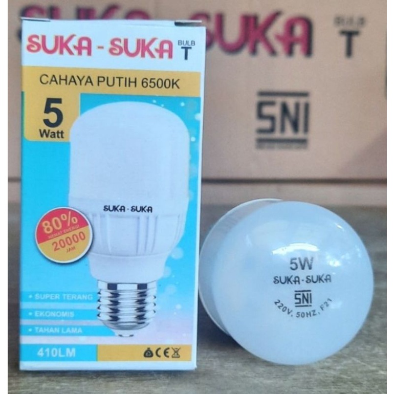 Jual Lampu Bohlam LED Suka Suka 5Watt Cahaya Putih | Shopee Indonesia