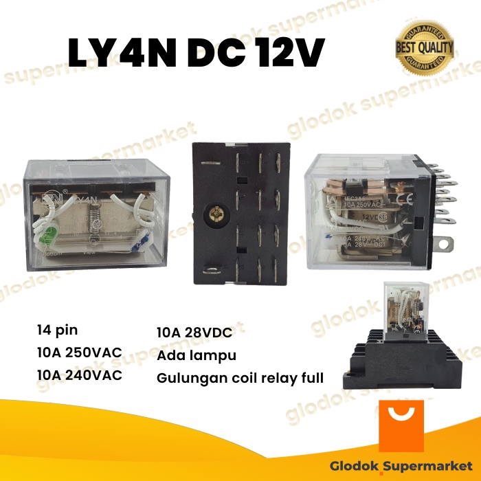 Jual Relay LY4N DC 12V 14 pin Riley 12 Volt 14p 10a | Shopee Indonesia