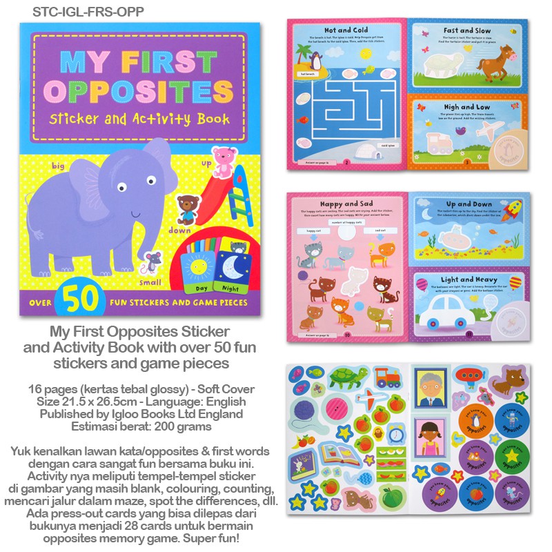 Jual Buku Balita - My First Sticker and Activity Book with over 50 fun ...