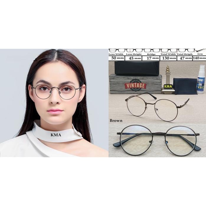 Jual Kacamata Minus Frame Kacamata Korea Kacamata Bulat Metal Kacamata Baru | Shopee Indonesia