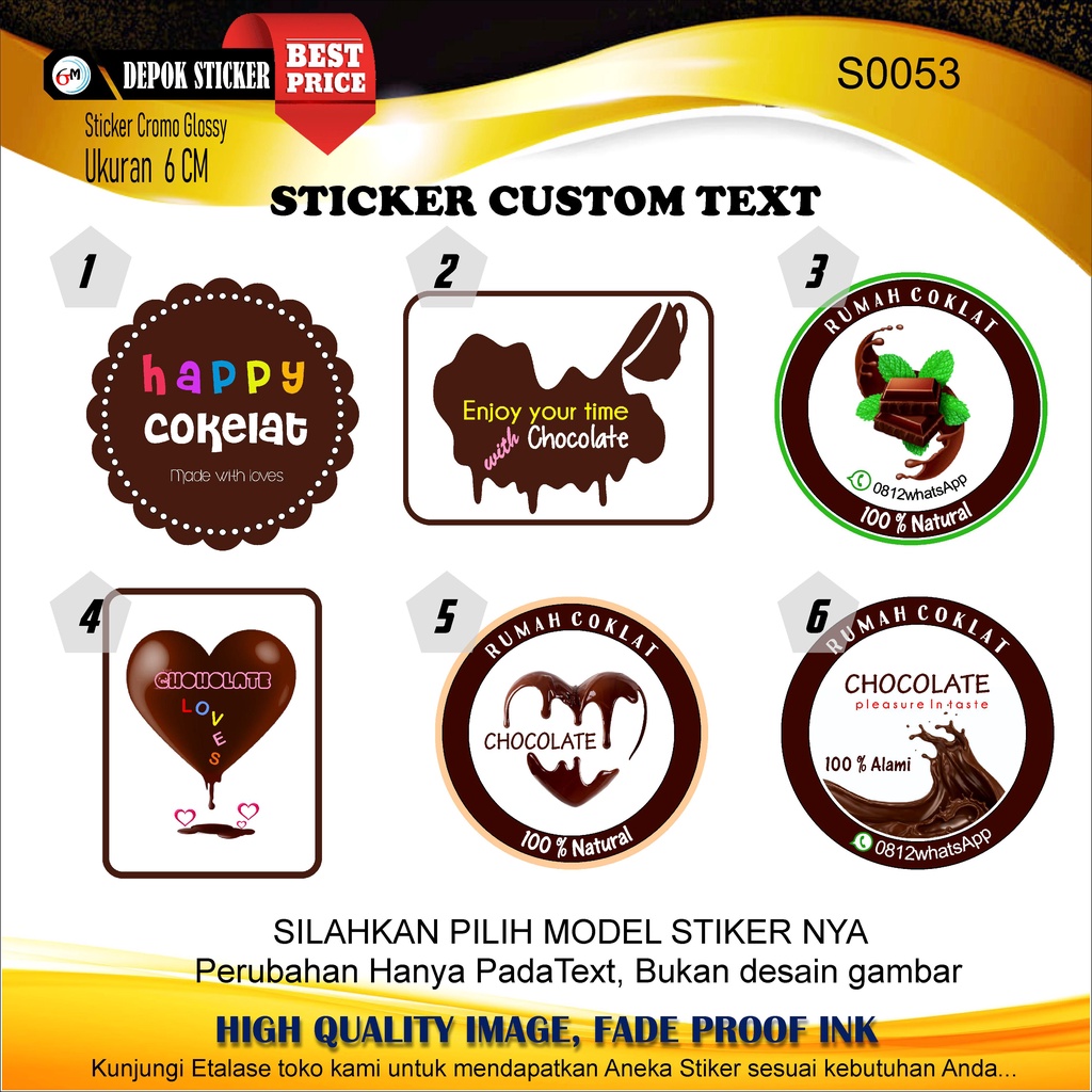 Jual Stiker coklat makanan Choholate | Shopee Indonesia