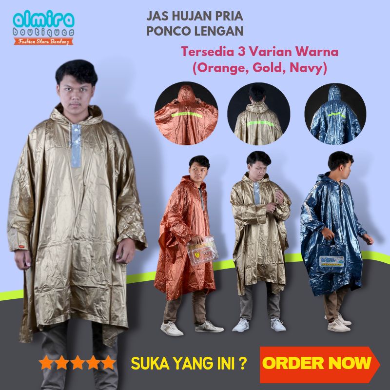 Jual Jas Hujan Ponco Lengan Kelelawar Dewasa Pria Wanita Jumbo Mantel Ujan Kalong Poncho Mantol ...