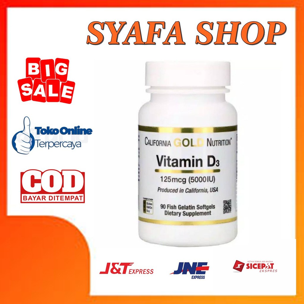 Jual California Gold Nutrition Vitamin D3 Isi 90 Vegetarian Softgels ...