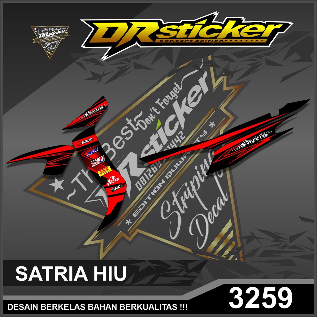 Jual 3259 STRIPING STIKER FARIASI LIST SUZUKI SATRIA HIU OLD DESAIN ...