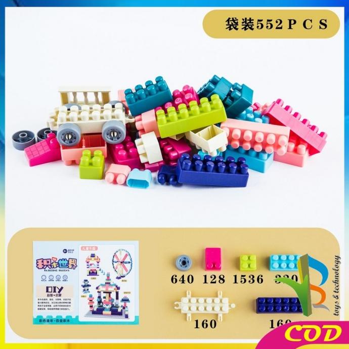 Jual RB-M134 Mainan Balok Susun Bongkar Pasang Blok Mainan Edukasi Anak ...