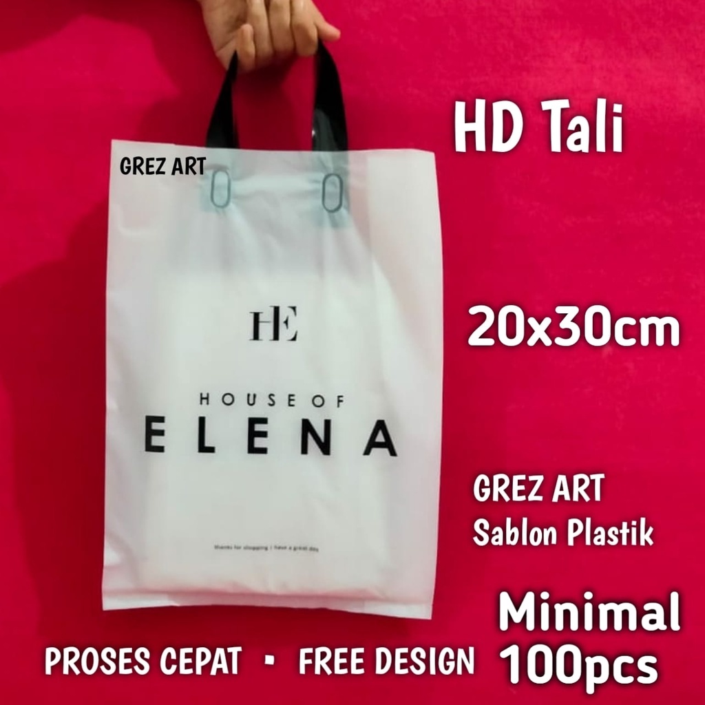 Jual Plastik Sablon HD TALI, 20x30 Shopping Bag Soft Handle, FREE ...