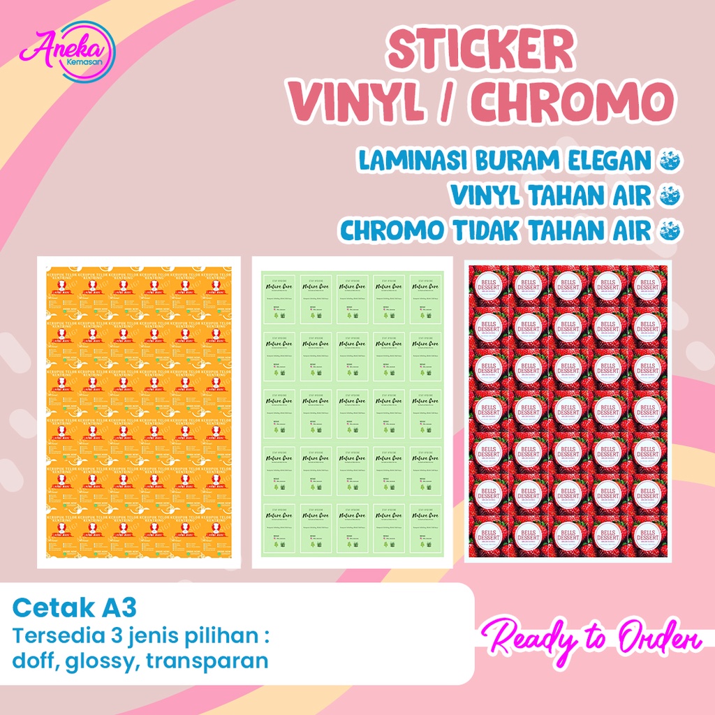Jual Cetak Stiker Cromo Vinyl Stiker Cetak Stiker Cromo Bulat Label ...