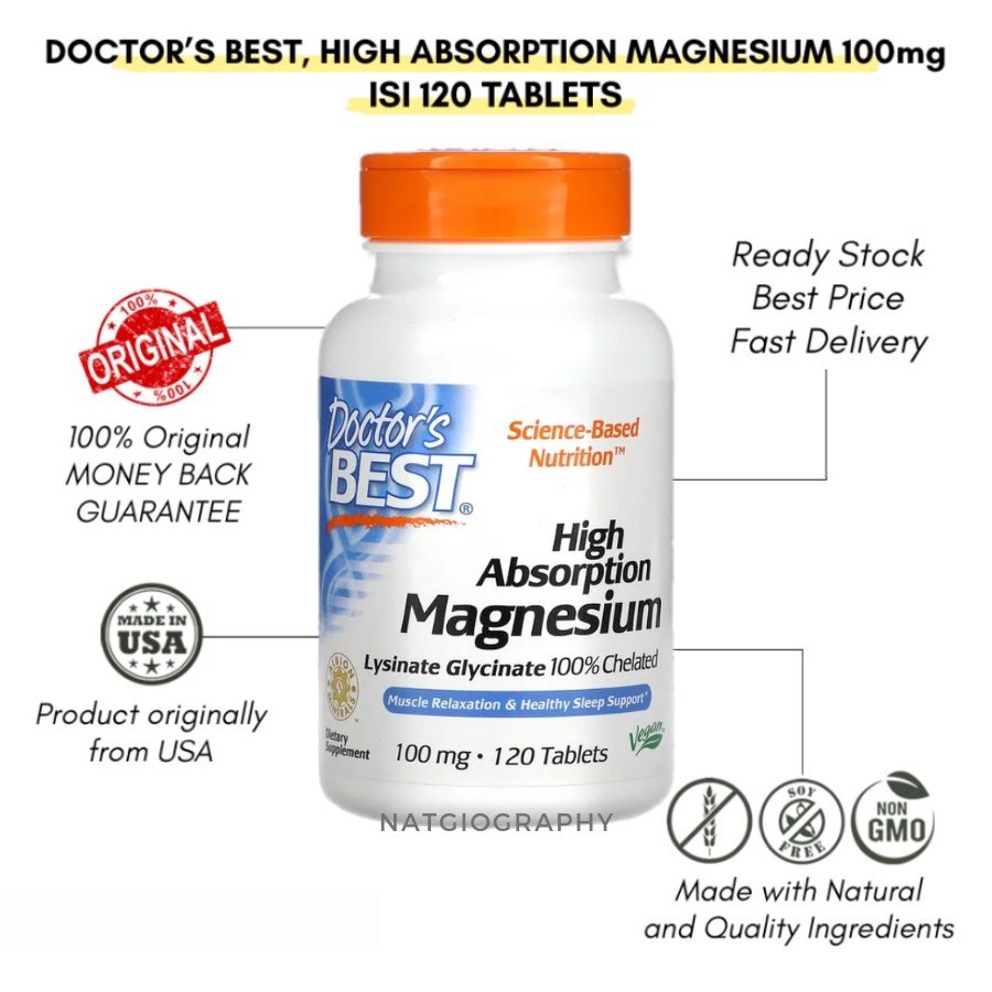 Jual Doctor Best Doctor's Best Magnesium 100 mg isi 120 / 240 Tablets ...