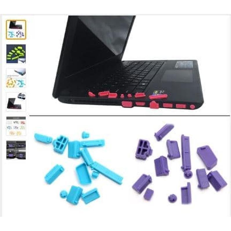 Jual LP2500 Penutup Laptop Anti Debu 13 pcs Port Notebook Silicone Dust ...