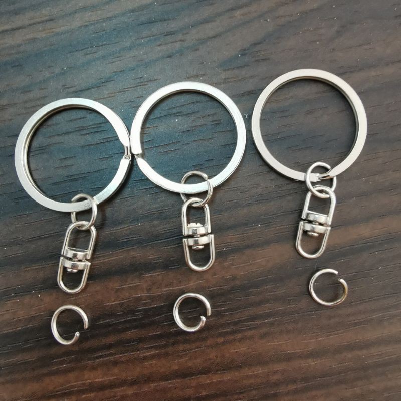 Jual ring gantungan kunci gepeng ulir + ring 2,5cm nikel / 144pcs ...