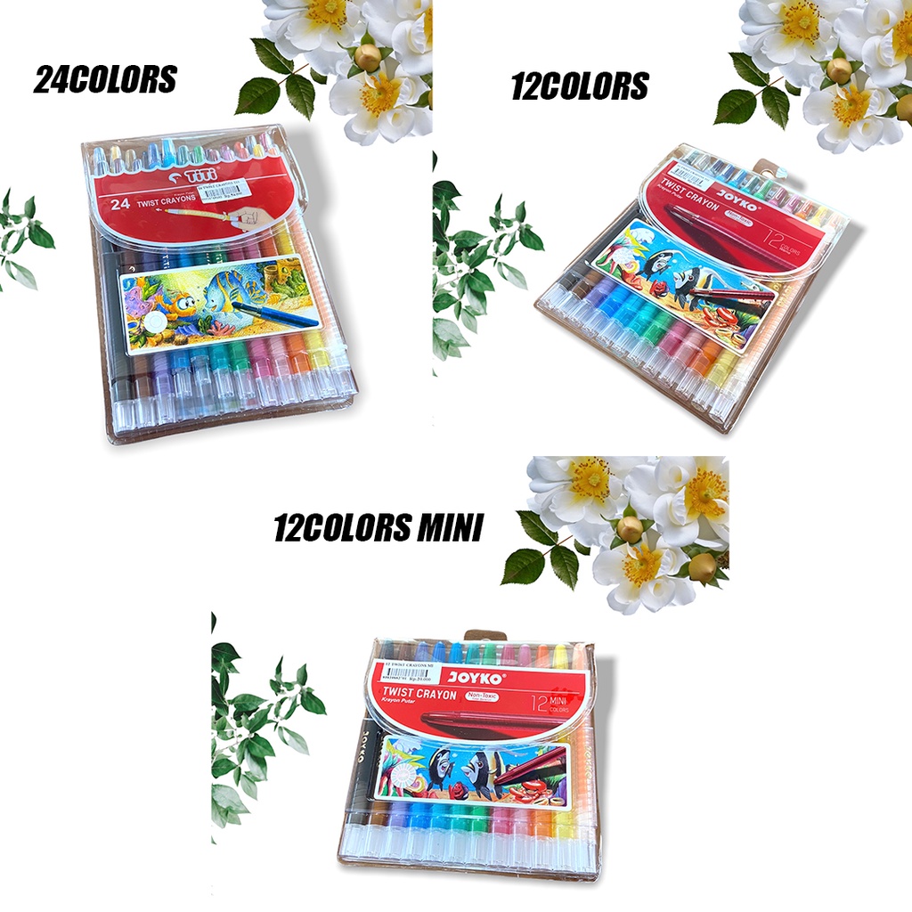 Jual Crayon Twist 12 - Twist 24 TiTi Joyko - Crayon 12 warna titi putar ...