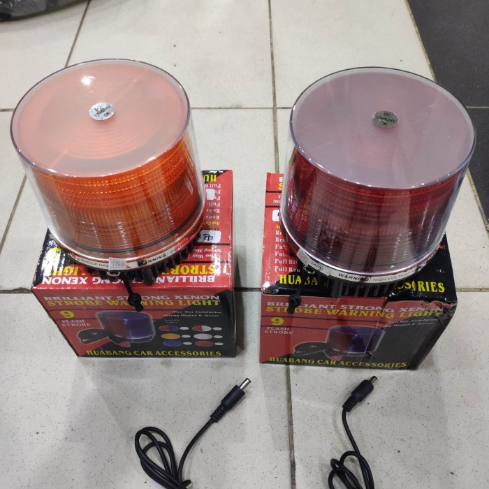 Jual Lampu Strobo Led Rotator Warning Light Dgn Battery Dan Magnet | Shopee Indonesia