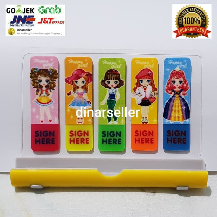Jual ald159 STICKY NOTES PLASTIK POST IT STICK MARKER PEMBATAS MOTIF ...