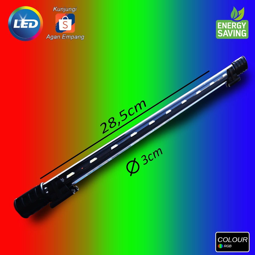 Jual LAMPU LED AQUARIUM 30CM WARNA MERAH HIJAU BIRU PUTIH MODEL CELUP ...