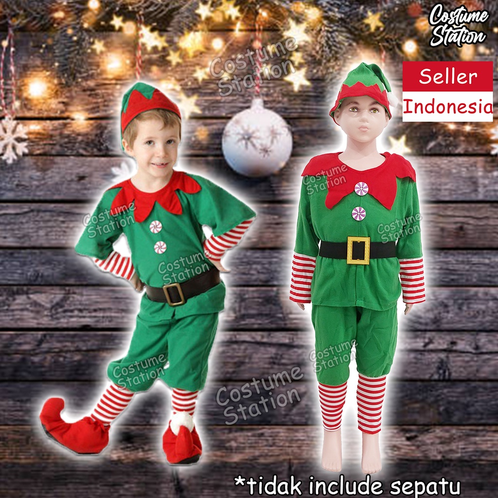 Jual Kostum Green Santa Elf / Costume Peri Kurcaci Hijau Santa Natal ...