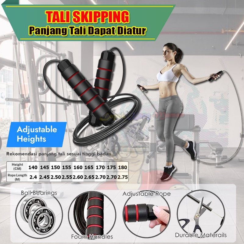 Jual Tali Skipping Rope Olahraga Lompat Tali Jump Rope Skiping Workout ...