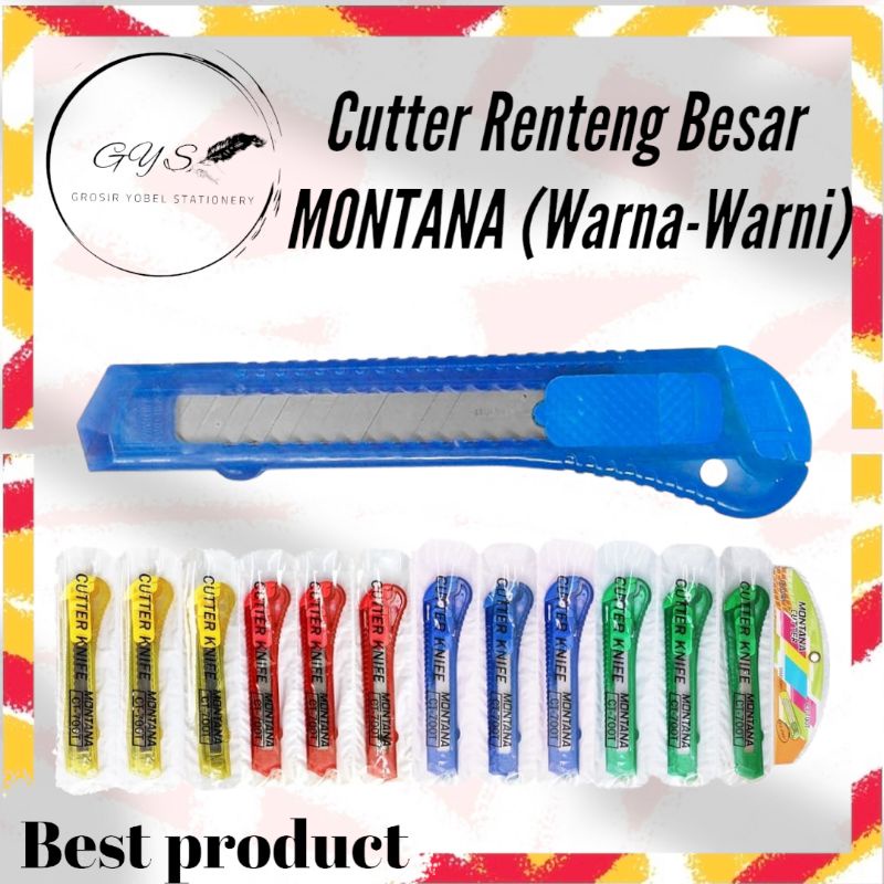 Jual Cutter Besar renteng / alat potong kertas/ silet besar/ cutter ...