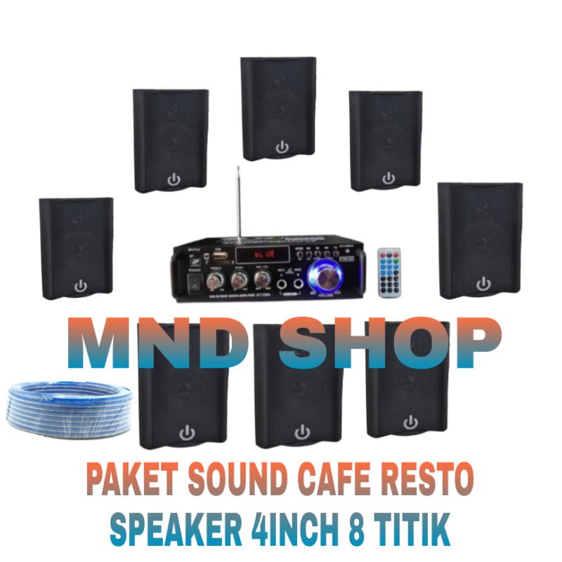 Jual paket sound system cafe resto speaker 4inch 8titik promo ...