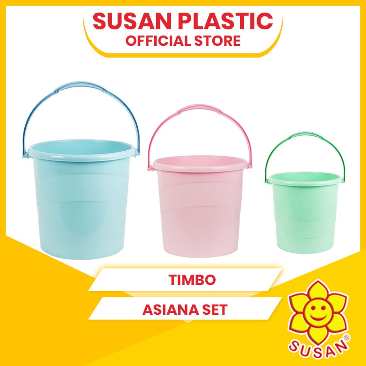 Jual SUSAN -(3PCS) Timbo Asiana Set - Timbo Plastik - Ember Air - Timba ...