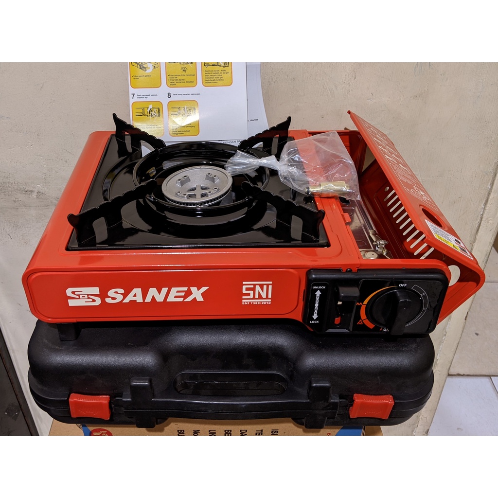 Jual Kompor Gas Portable Sanex 2 in 1 bisa Gas Kaleng dan Gas Elpiji ...