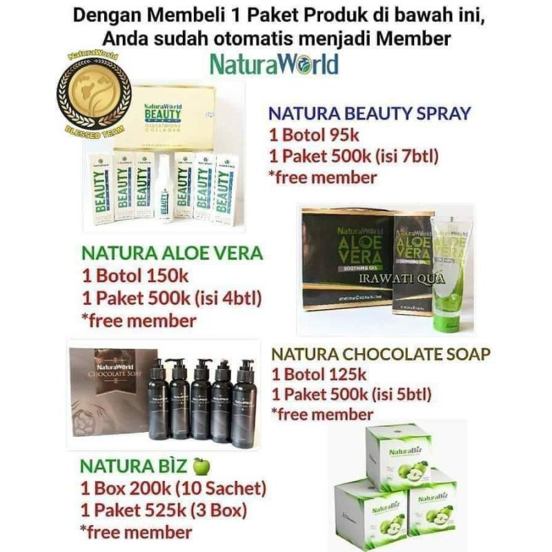 Jual (1Paket )JOIN MEMBER NATURAWORLD/Bisnis halal/Produk BPOM/Bisnis ...