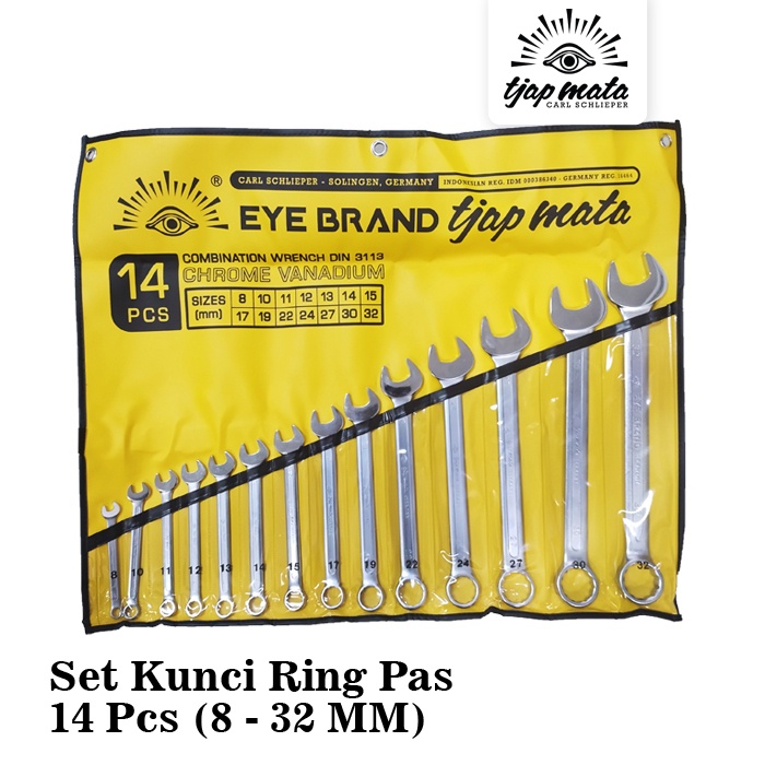 Jual TJAP MATA / CAP MATA Kunci Ring Pas Set 14 Pcs (8 - 32 MM ...