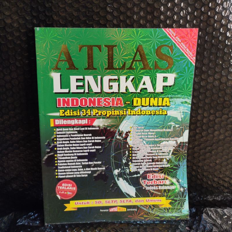 Jual Atlas Lengkap - Atlas Indonesia dan Atlas Dunia Edisi 34 Provinsi ...