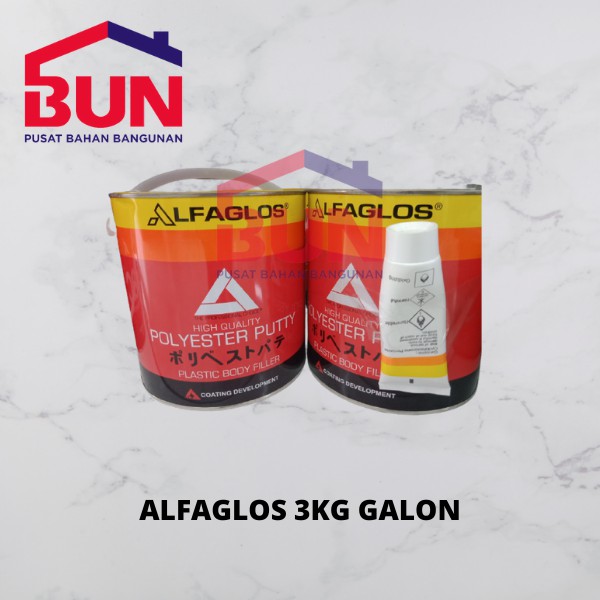 Jual DEMPUL ALFAGLOS + HARDENER (3 KG) | Shopee Indonesia