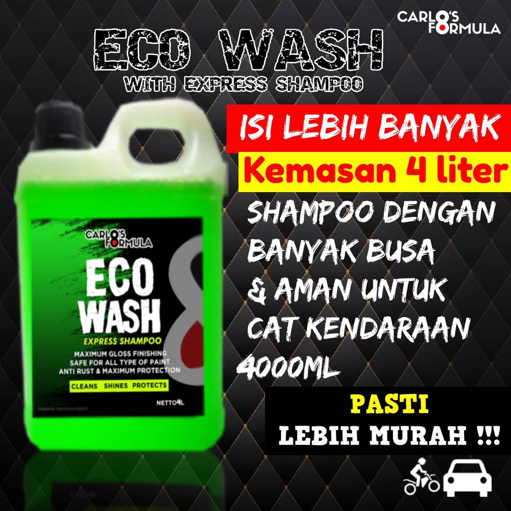 Jual Carlos Formula - 4L Eco Wash Shampoo Motor Shampo Wash Sabun Cuci ...