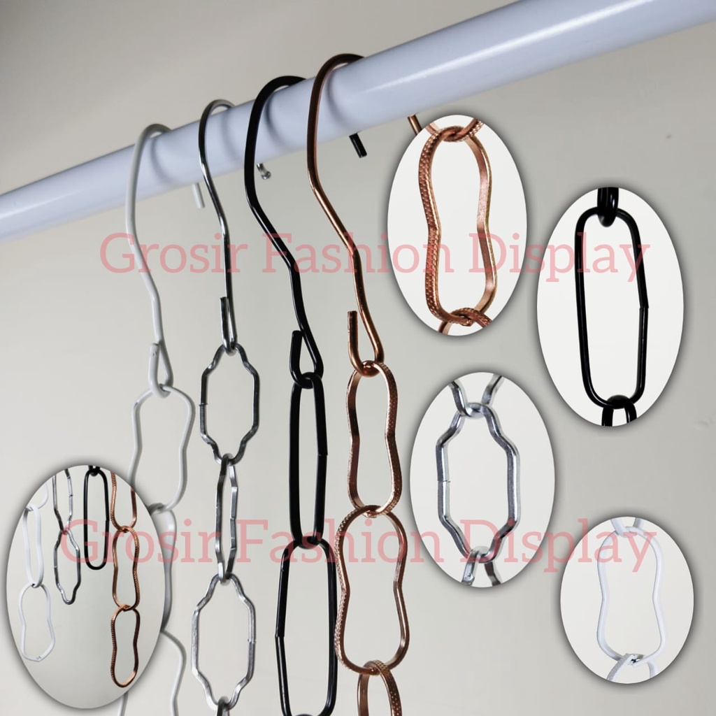 Jual Hanger Rantai Besi Warna Emas Atau Putih Atau Hitam Atau Chrome ...