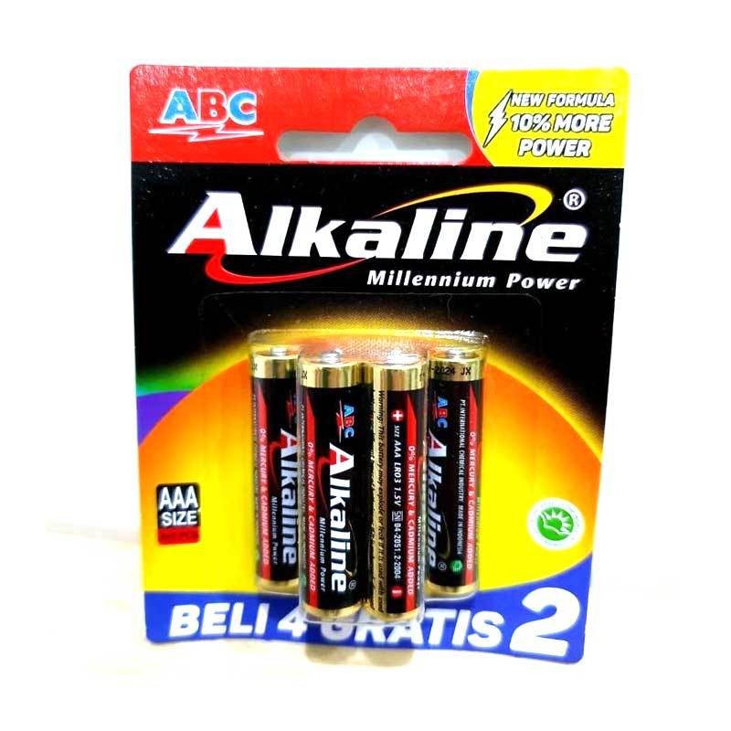 Jual ABC BATERAI ALKALINE AAA LR03 ISI 4+2 | Shopee Indonesia