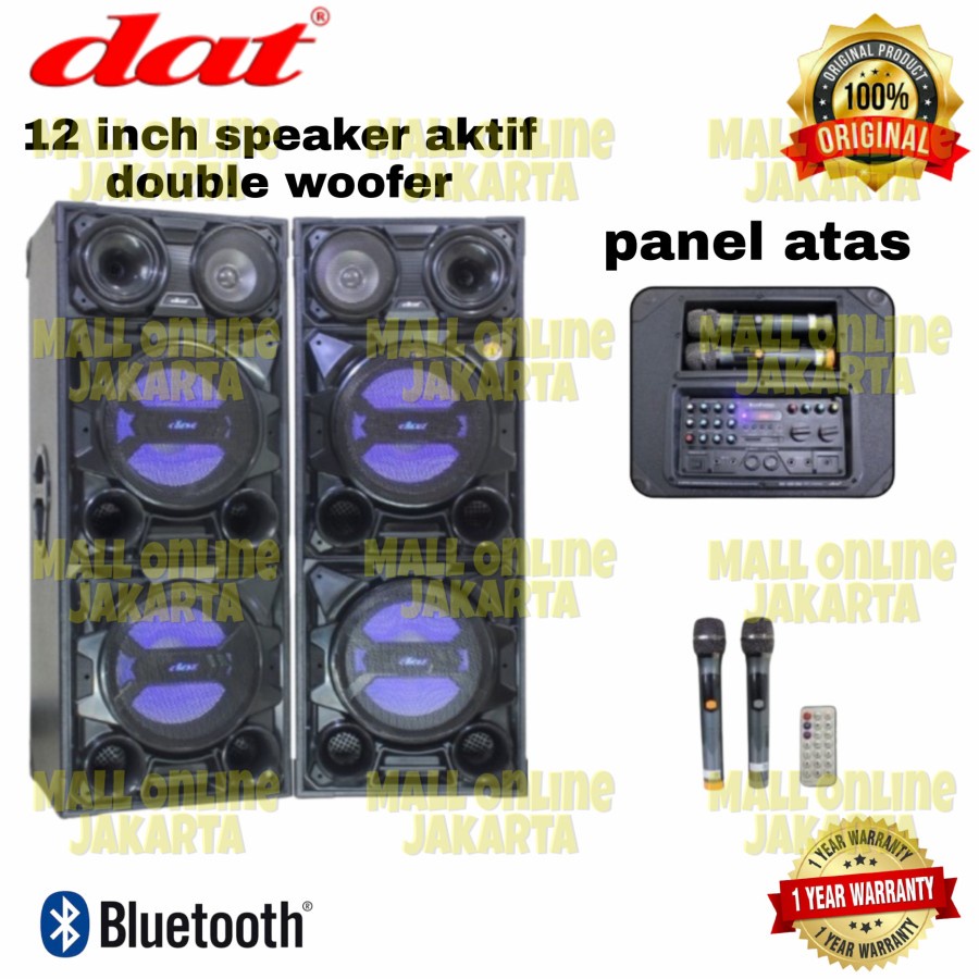 Jual Speaker aktif Dat Ds 122 12 inch Double woofer ds122 mic wireless 2 pc | Shopee Indonesia