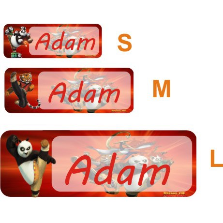 Jual STIKER LABEL NAMA WATERPROOF BASIC KUNGFU PANDA | Shopee Indonesia