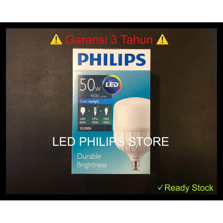 Jual PROMO Lampu Bohlam LED Philips 50 Watt 50W 50Watt 50 W (Nyala Putih) | Shopee Indonesia