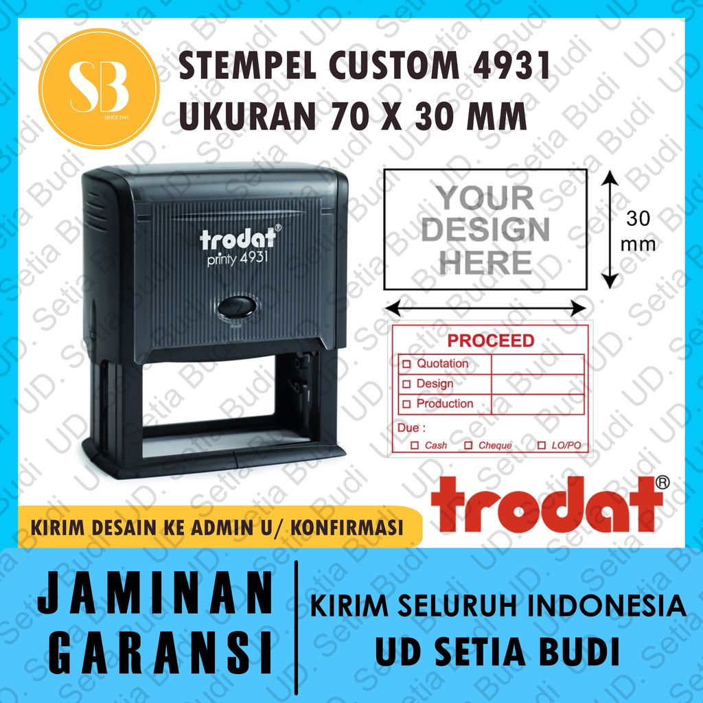 Jual Stempel Trodat Printy Custom 4931 ukuran 70 x 30 mm | Shopee Indonesia