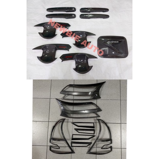 Jual Paket garnish depan belakang outer handle tank cover All New Avanza Xenia carbon | Shopee ...