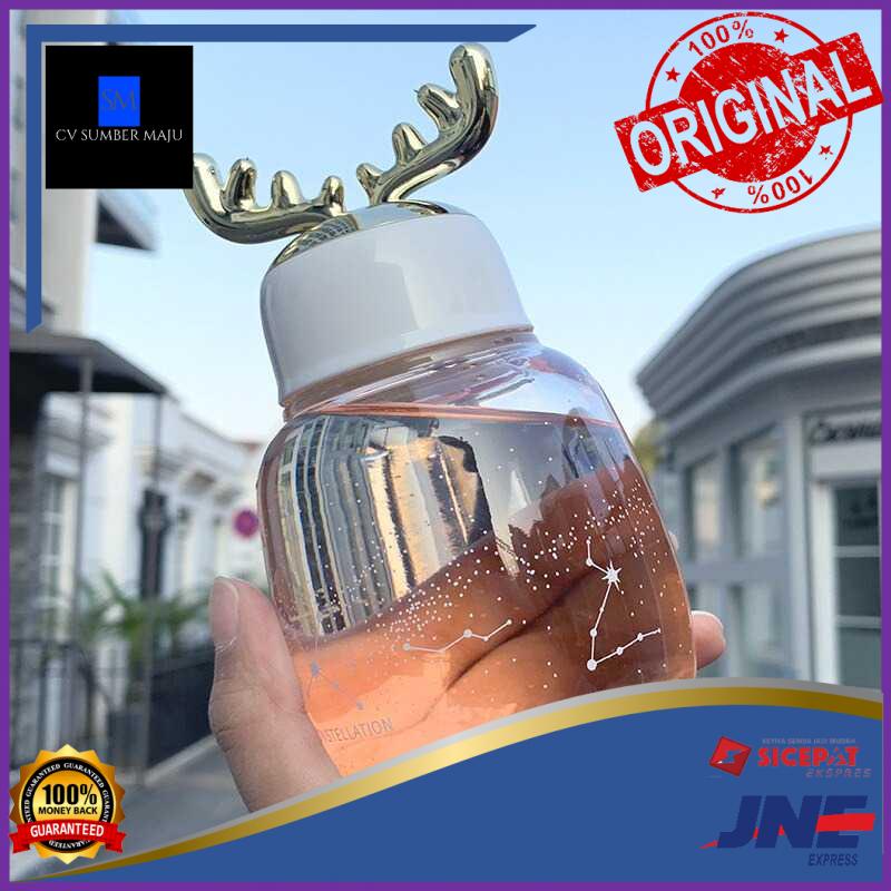 Jual BTD Botol Minum Kaca Korean Fashion 3D Antlers Glass Cup 300ml ...