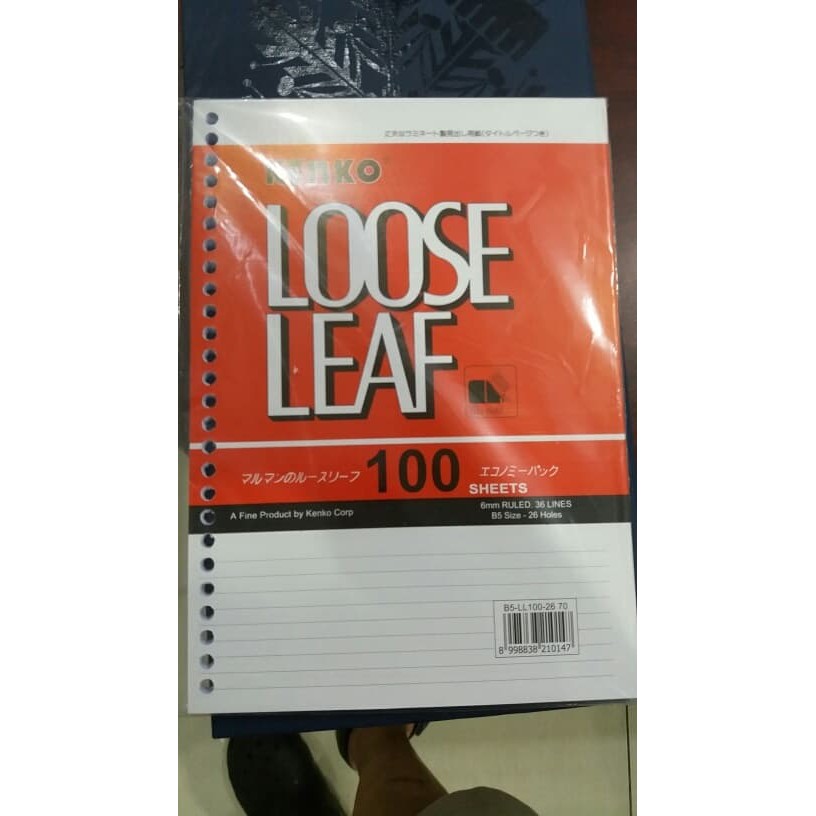 Jual Isi Kertas Binder - Kertas File - Kertas Note Kertas Loose Leave B5 100L Kenko Produk ...