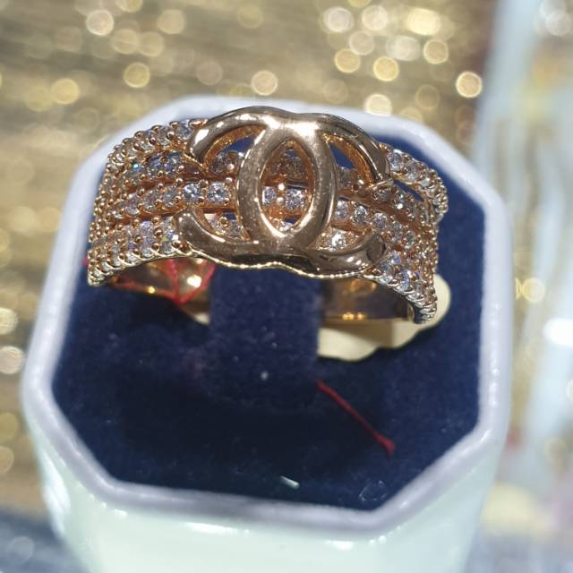 Jual Cincin emas asli kadar 700(22k)model chann*l matamata | Shopee ...